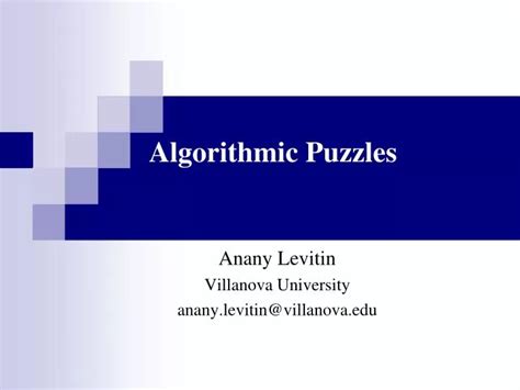 PPT Algorithmic Puzzles PowerPoint Presentation Free Download ID 1111211