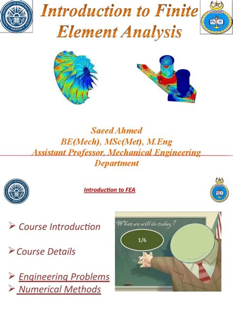 Introduction Of Fea Lecture 1 6 1 Pdf Finite Element Method Elasticity Physics