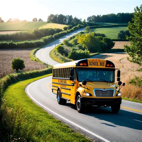 Cheerful Yellow School Bus Premium Ai Generated Image