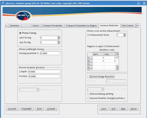 Variance Reduction Parameters For The Rz Egsnrc User Codes Download Scientific Diagram