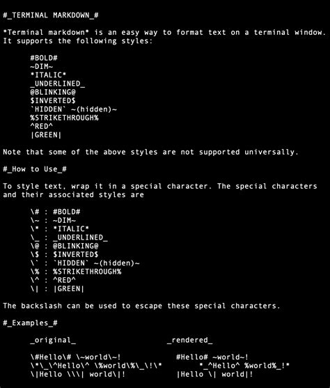 I Made A Markdown Like Language For The Terminal Commandline