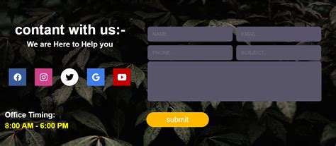 How To Create A Simple Contact Us Page With HTML CSS And Hover Properties