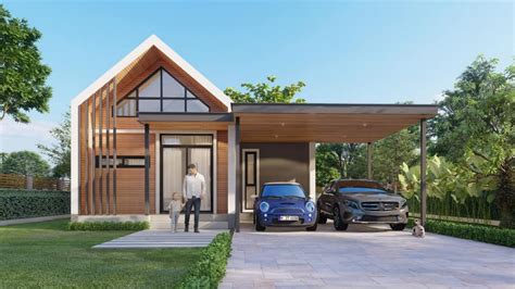 แบบบ้านชั้นเดียวสไตล์มินิมอล 2 ห้องนอน 2 ห้องน้ำ พร้อมที่จอดรถ พื้นที่ใช้สอย 100 ตารางเมตร