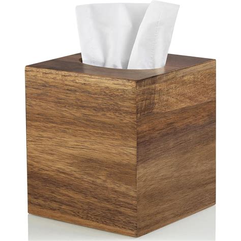 Ophelia And Co Tissue Box Cover Square Acacia Wood Tissue Box Holder For