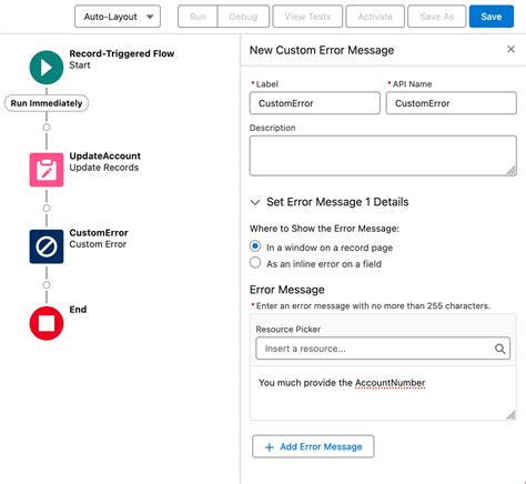 Custom Error Messages For Record Triggered Flows Apex Hours