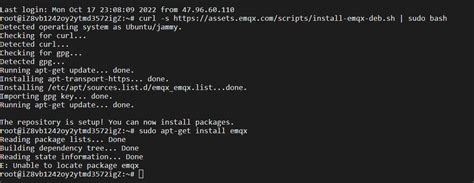 为社么我的sudo apt get install emqx报错找不到包 emqx emq 问答社区