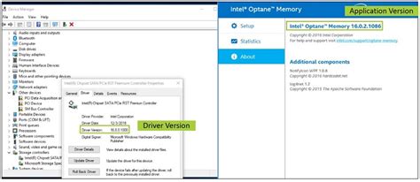 インテル® Rstドライバーとインテル® Optane™メモリー対応アプリのバージョンのアップデート後の不一致