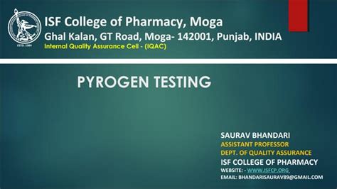 Pyrogen Testing Ppt