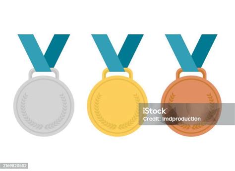 금메달과 은메달 동메달 블루 리본 3개의 메달 벡터 일러스트 레이 션 금 금속에 대한 스톡 벡터 아트 및 기타 이미지 금 금속 은 금속 은색 Istock