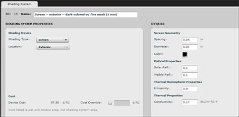 Shading Layer Library Fixed Exterior Screens Windows Daylighting