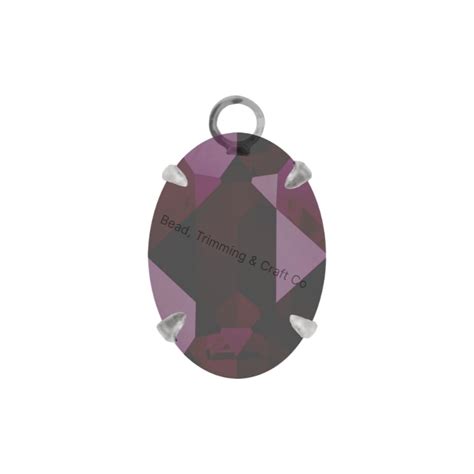 swarovski stone oval setting 14mm light platinum ruby unf