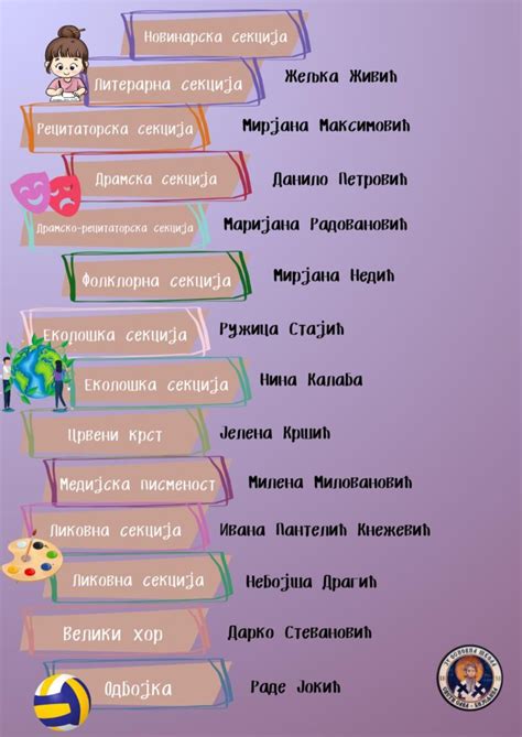 Секције ЈУ Основна школа Свети Сава Бијељина