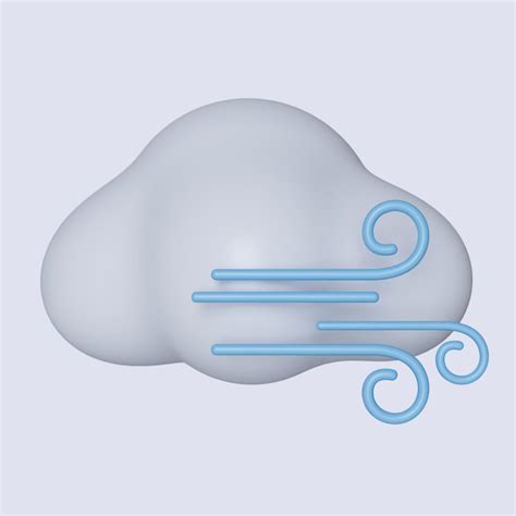 Premium Psd 3d Weather Cloud With Wind Icon Isolated On Gray Background 3d Rendering