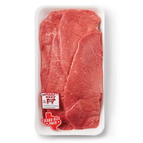 H E B Boneless Beef Top Round Steaks Thin Sliced Usda Select Texas