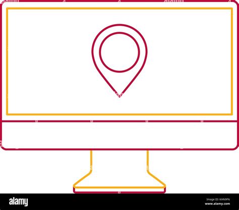 Monitor Computer Pointer Map On Screen App Stock Vector Image Art Alamy