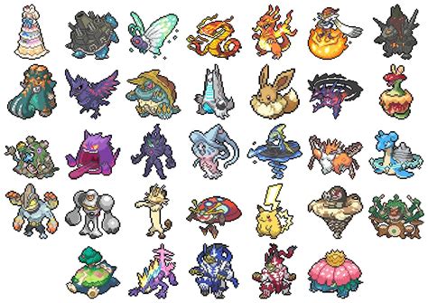 Pokemon Sprites Pixel Grid