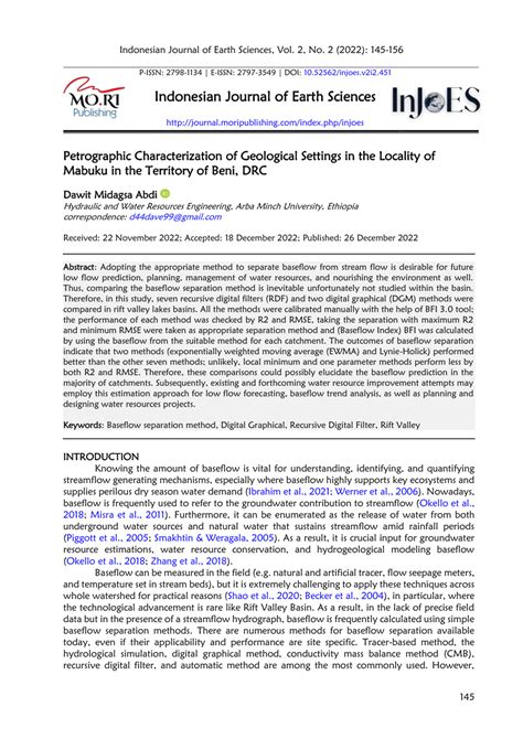 Pdf Performance Analysis Of Baseflow Separation Methods The Case Of