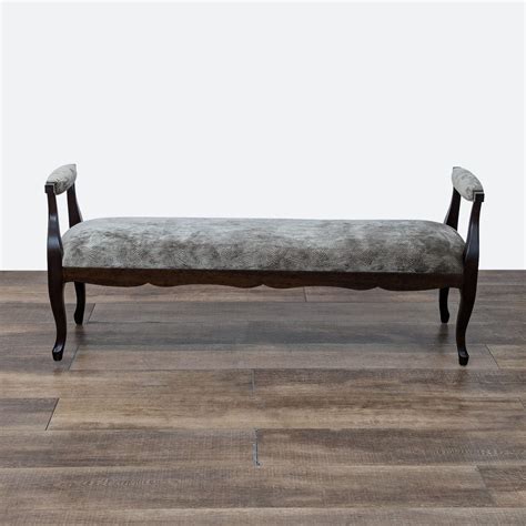 Traditional Wood Bench With Upholstered Seat