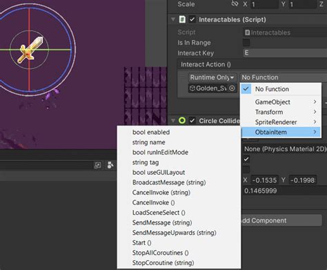 Why Do I Not See The Pickup Function Runity2d