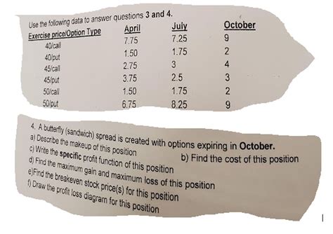 Solved Use The Following Data To Answer Questions 3 And 4