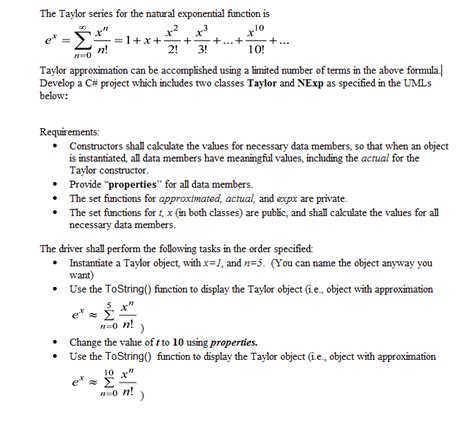 The Taylor Series For The Natural Exponential
