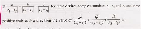 solved a b с if ii for three distinct complex numbers
