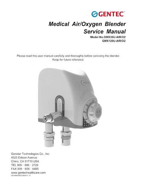 Gentec Airoxygen Blender Overview Pdf Valve Flow Measurement