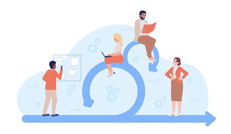 Scrum Technology Flat Concept Vector Spot Illustration Agile Framework