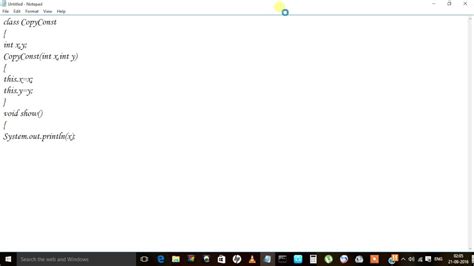 Copy Constructor In Java Youtube