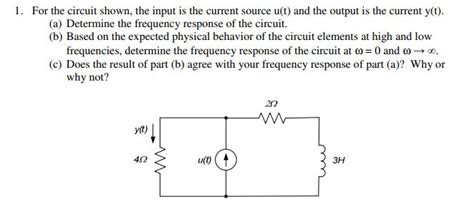 Solved For The Circuit Shown The Input Is The Current Chegg Com