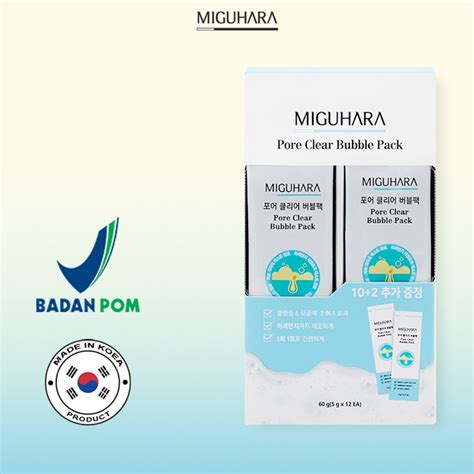 Jual MIGUHARA Pore Clear Bubble Pack (5g x 12ea) | Masker Bubble Untuk ...