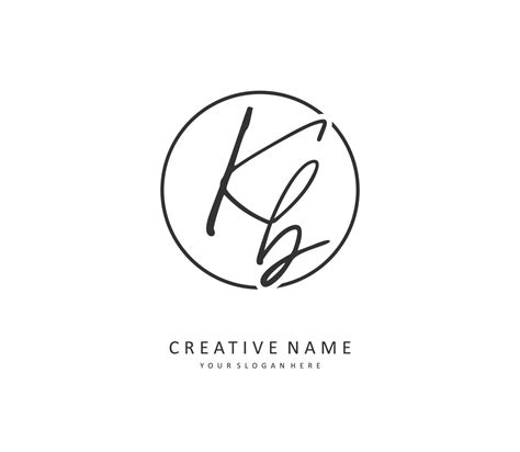 K B Kb Initial Letter Handwriting And Signature Logo A Concept