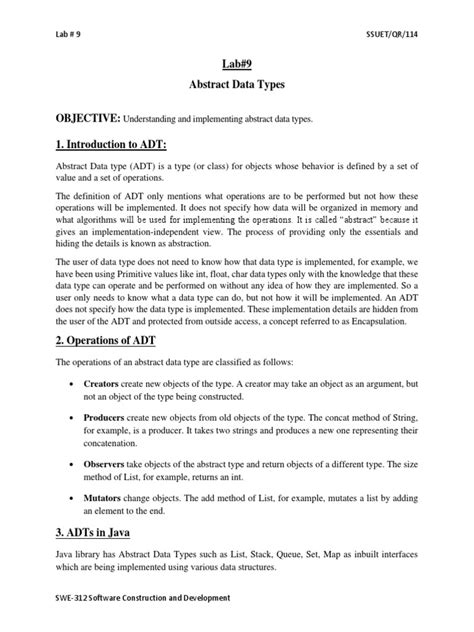 Lab 9 Abstract Data Types Pdf Queue Abstract Data Type Method