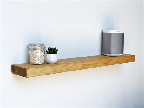 Rustic Floating Wall Shelf With Hidden Fixings Wooden Etsy