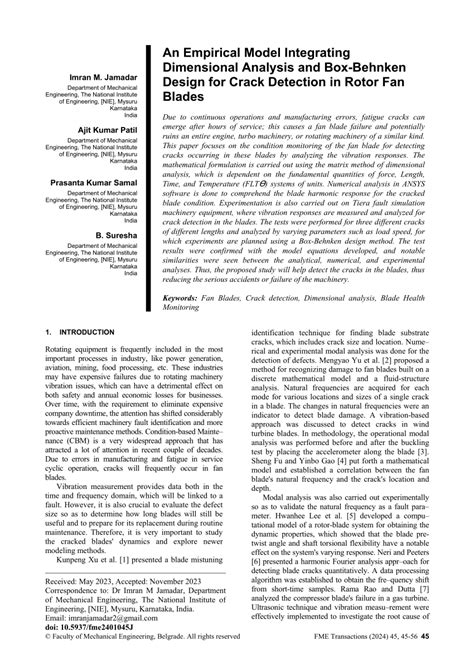 Pdf An Empirical Model Integrating Dimensional Analysis And Box Behnken Design For Crack