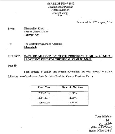 Notification Of Mark Up Rates Gp Fund 2015 16