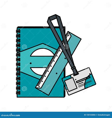 Notepad And Rule Document With Company Emblem Print Stock Illustration Illustration Of Note
