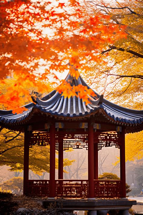 立秋秋天枫叶下的亭子中国传统建筑古风凉亭图片下载 觅知网