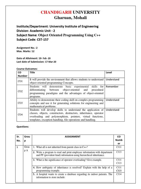 Cp Assignment 2 Pdf Class Computer Programming C