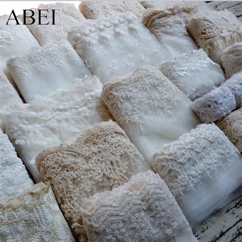5 ярдов белая бежевая вышитая Сетка кружевная лента свадебное платье кружевная ткань отделка