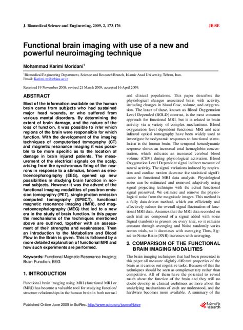 Pdf Functional Brain Imaging With Use Of A New And Powerful