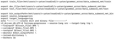 Fairseq Preprocess Why Are The Number Of Rows In Src And Trg Different