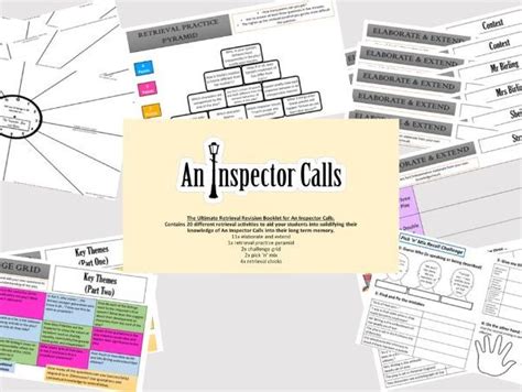 An Inspector Calls Retrieval Revision Booklet Teaching Resources