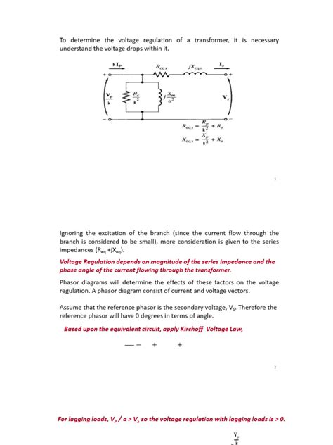 Transformer Phasor Diagram Pdf Transformer Power Physics