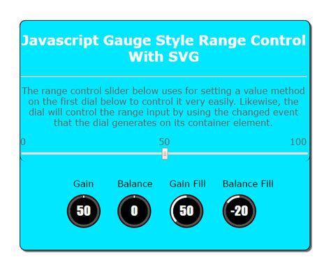 Javascript Gauge Style Range Control With SVG SourceCodester