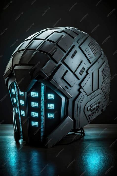 Modern Futuristic Arduins Lights Helmet Created With Generative Ai