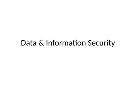 Information Security Introduction 1 Slides Information Security And Markup Languages Docsity