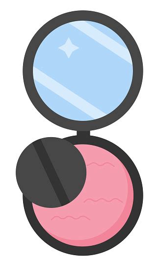 얼굴의 피부에 적용하기위한 파우더 메이크업 화장품 플랫 스타일 벡터 메이크업 화장품에 대한 스톡 벡터 아트 및 기타 이미지 메이크업 화장품 부숴진 파우더 콤팩트