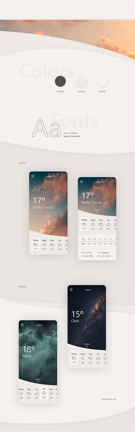 Weather App UI Design Concept Behance