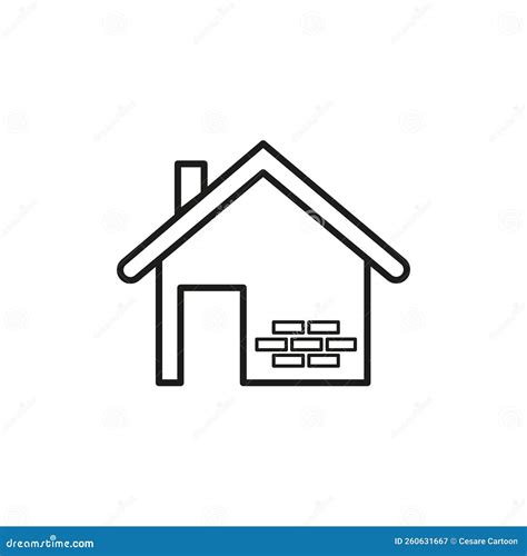Thin Line House Stock Vector Illustration Of Vector